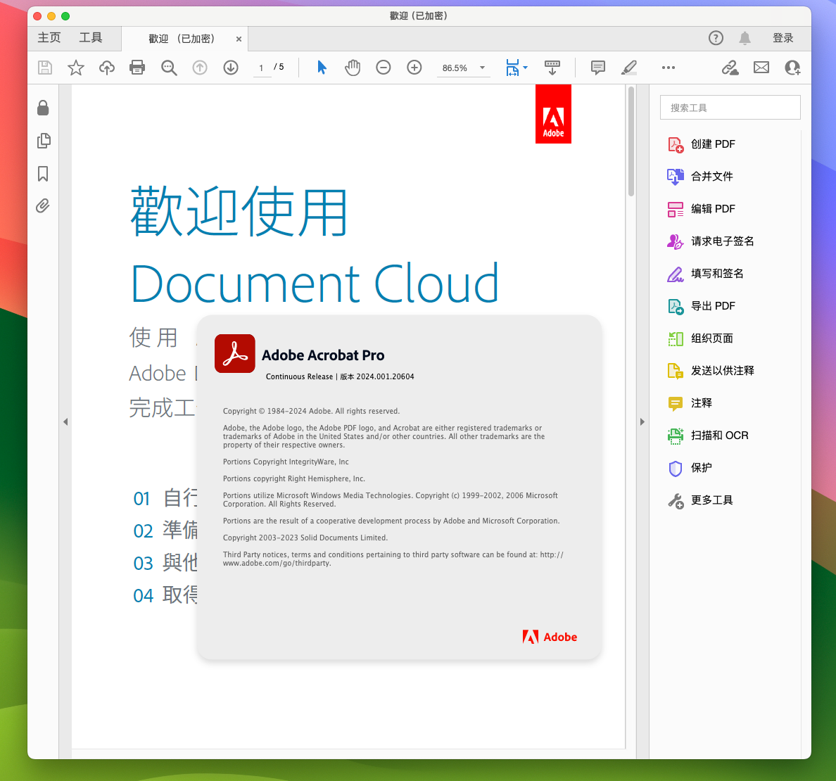 Adobe Acrobat Pro DC for Mac v24.001.20604 中文激活版 PDF编辑器 - Mac青桔网